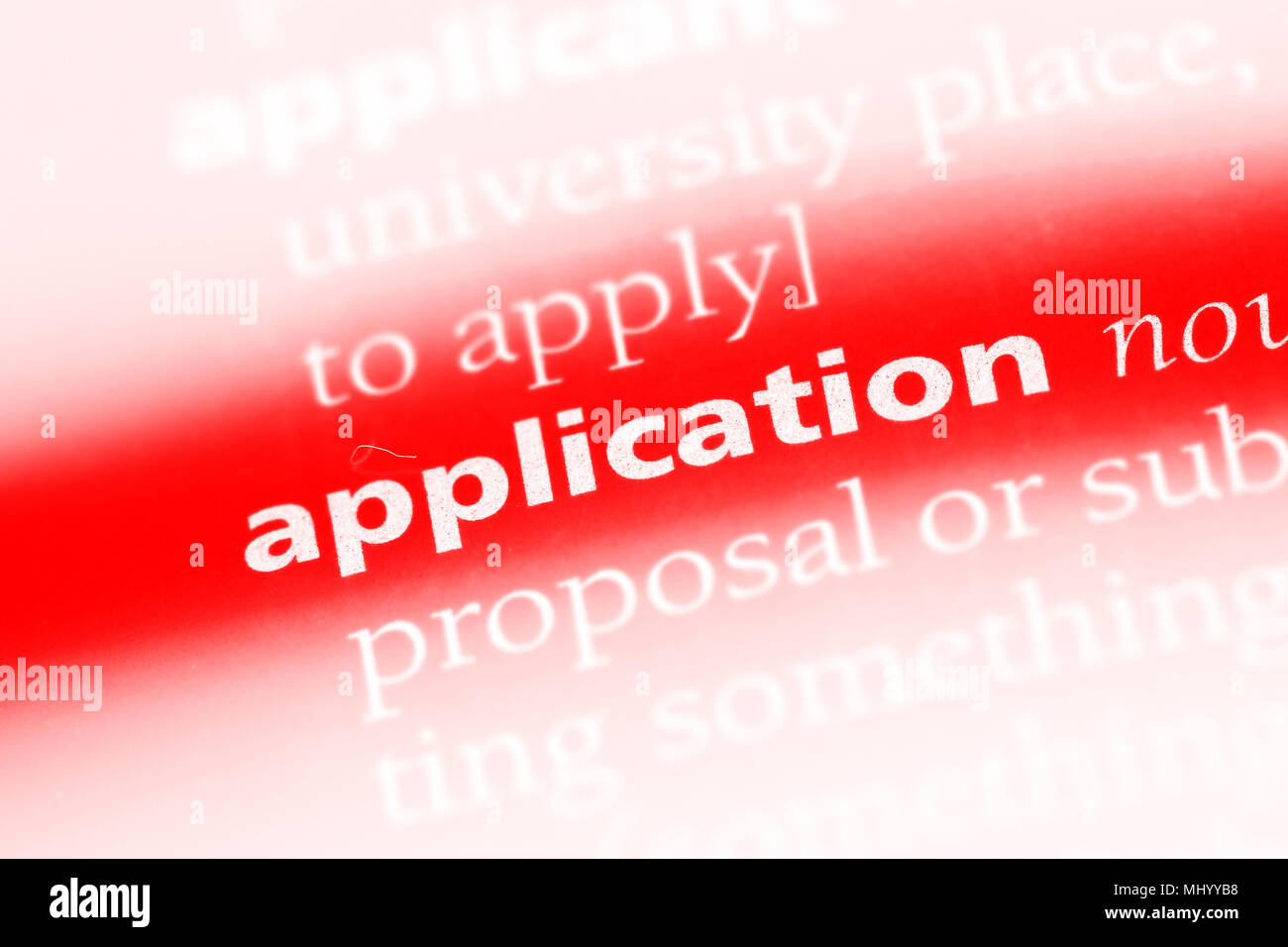 application word in a dictionary. application concept Stock Photo - Alamy