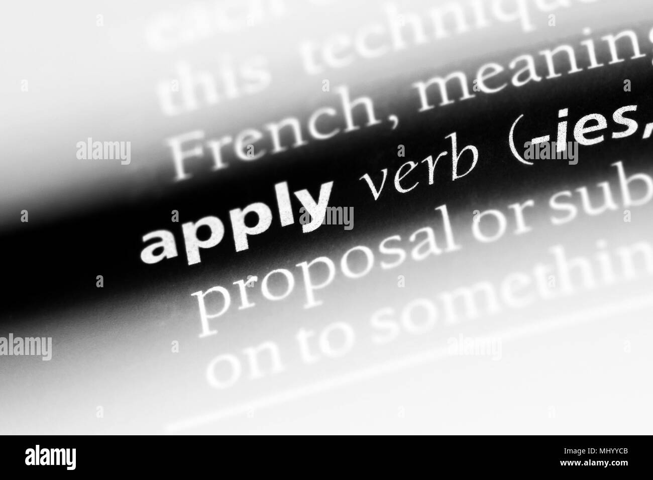 Close up apply word hi-res stock photography and images - Alamy