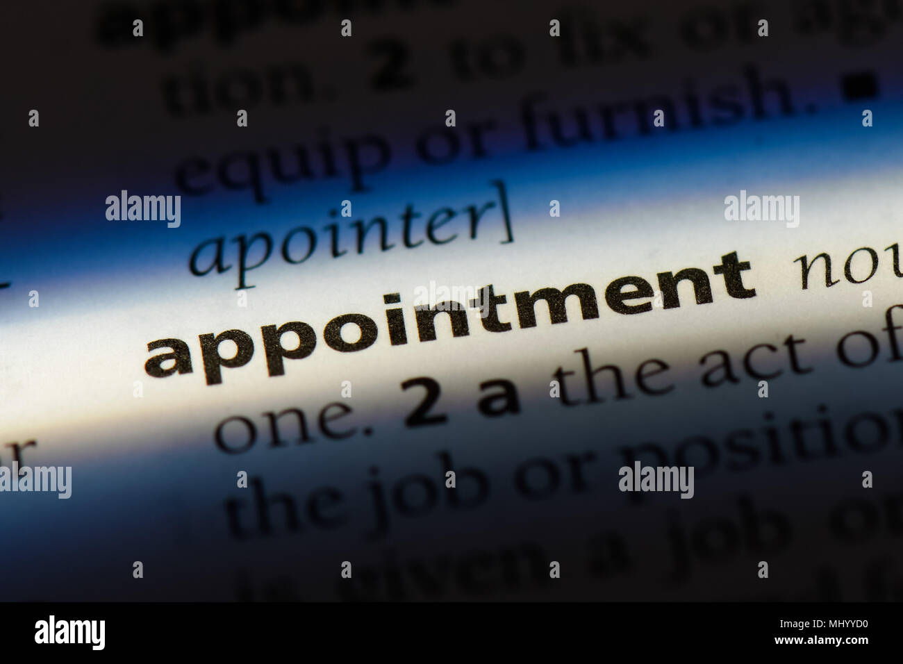 appointment word in a dictionary. appointment concept Stock Photo - Alamy