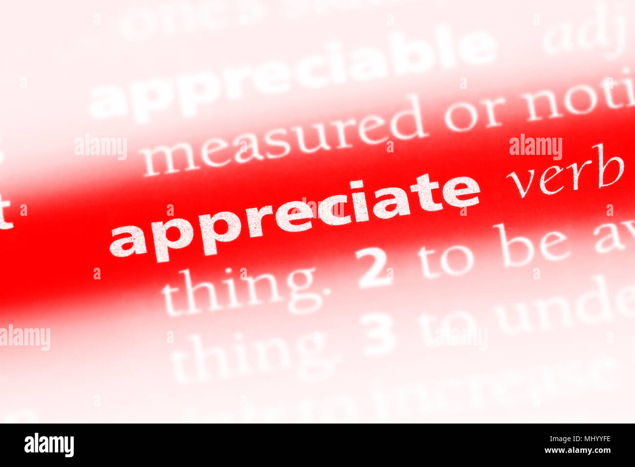 appreciate word in a dictionary. appreciate concept Stock Photo - Alamy