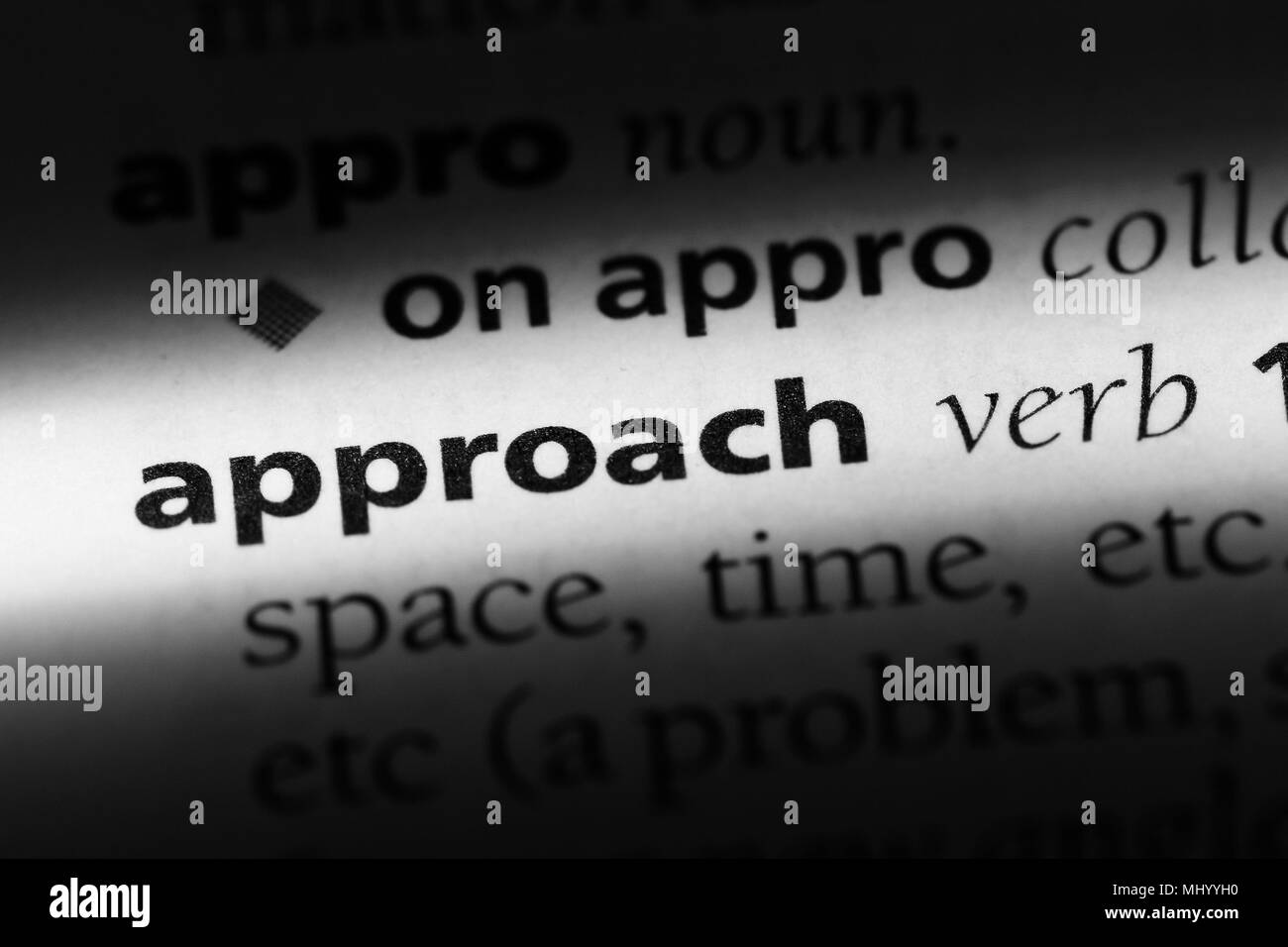 approach word in a dictionary. approach concept Stock Photo - Alamy