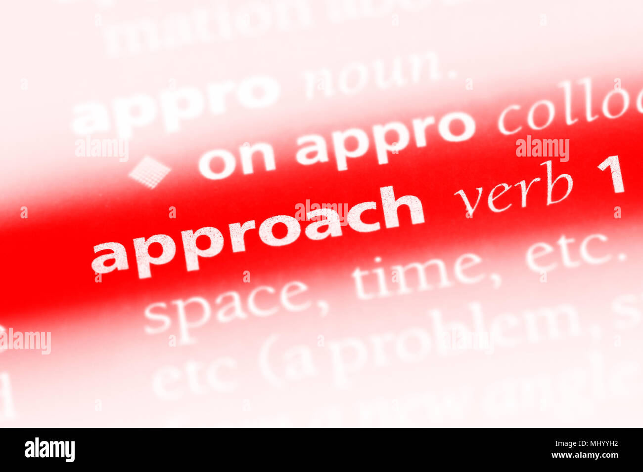 approach word in a dictionary. approach concept Stock Photo - Alamy