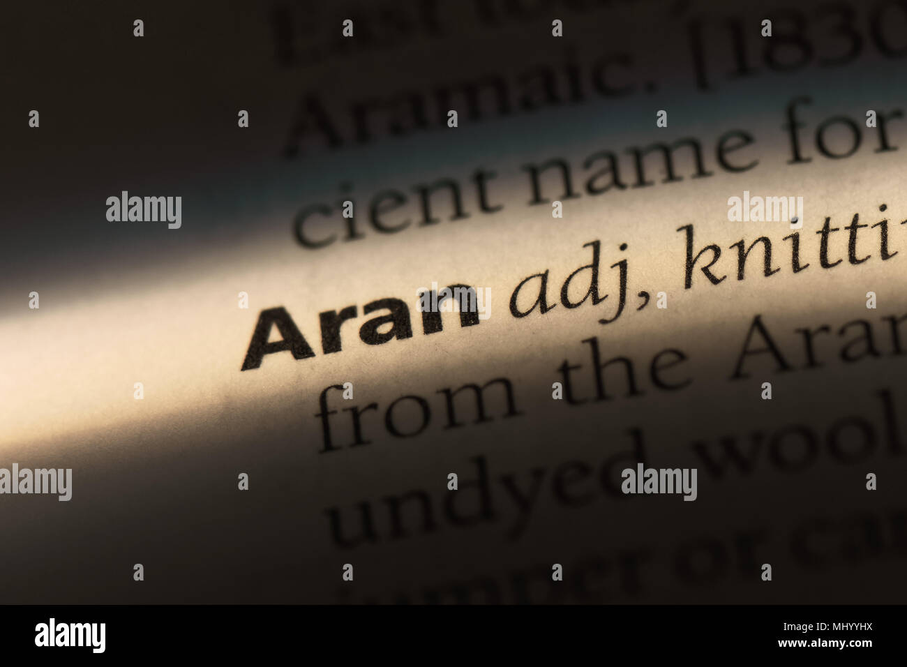 aran word in a dictionary. aran concept Stock Photo - Alamy