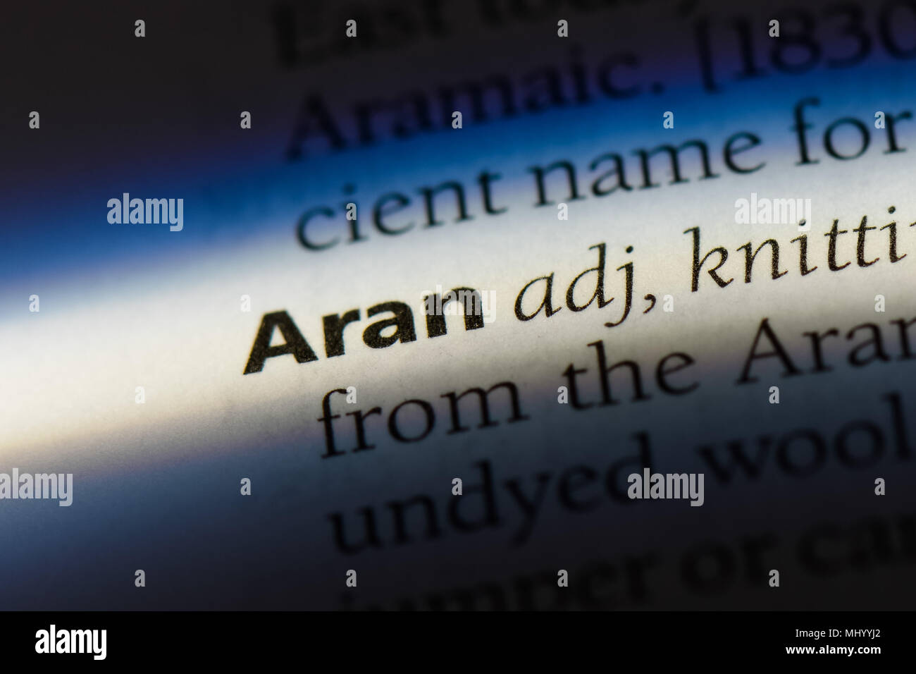 aran word in a dictionary. aran concept Stock Photo - Alamy