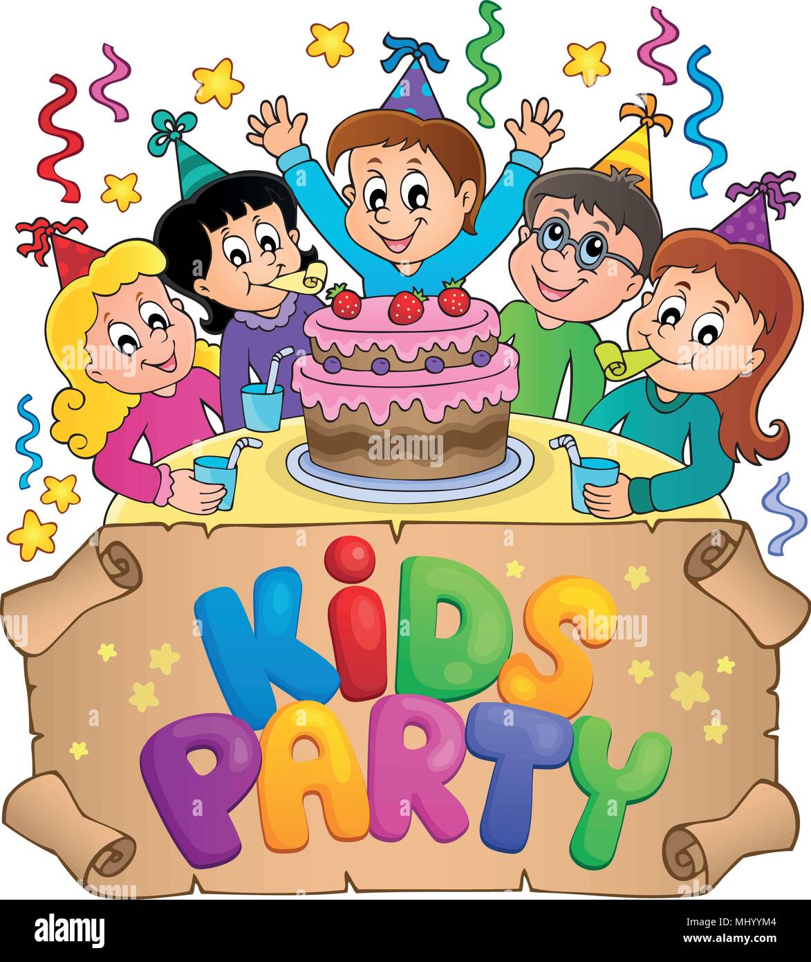 Kids party topic image 5 - eps10 vector illustration Stock Vector Image ...