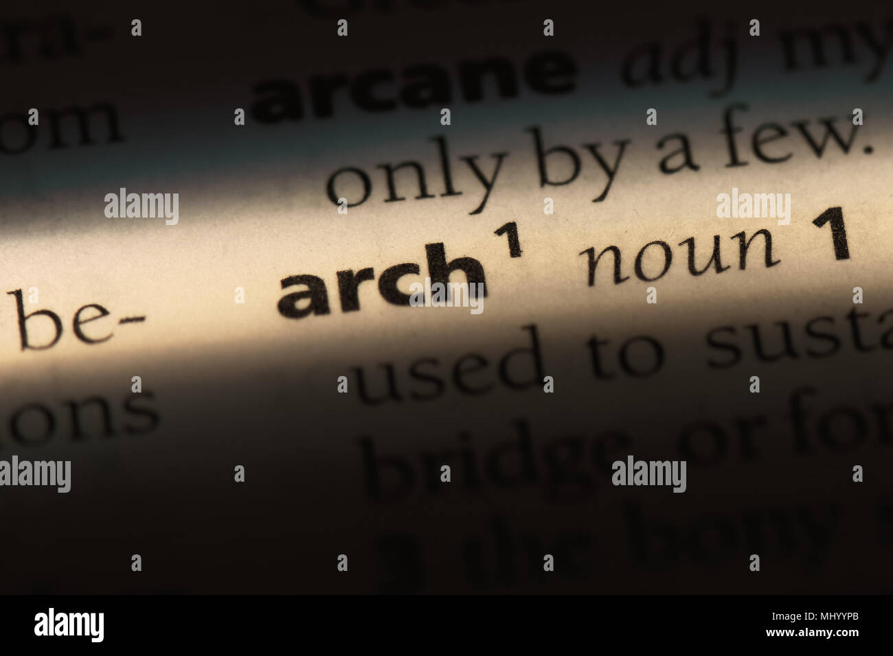arch word in a dictionary. arch concept Stock Photo - Alamy