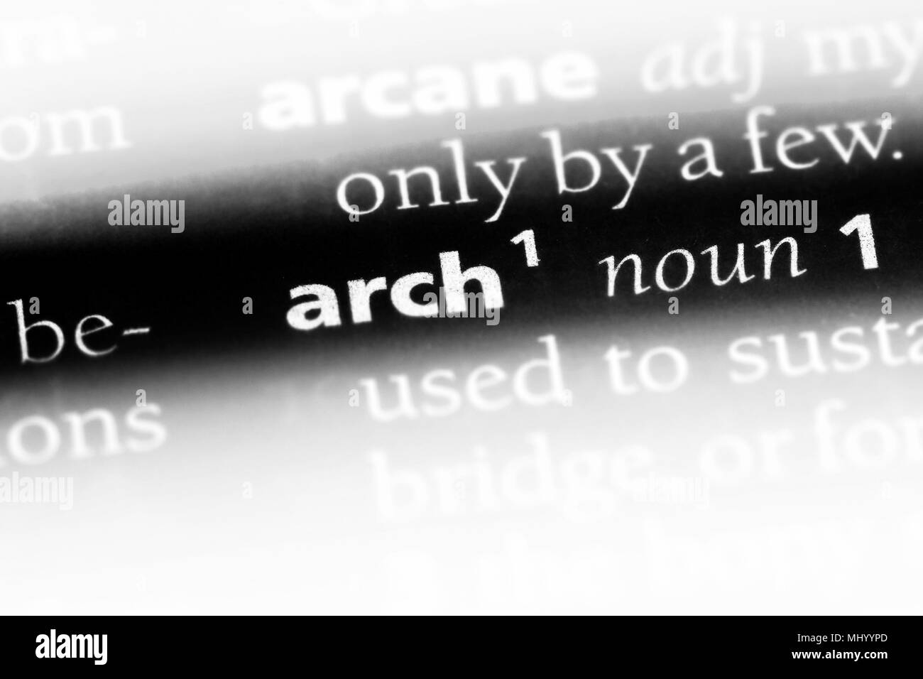 arch word in a dictionary. arch concept Stock Photo - Alamy
