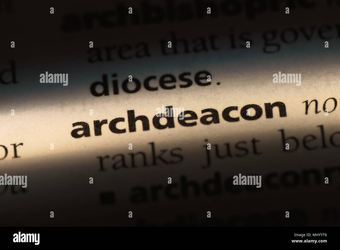 archdeacon word in a dictionary. archdeacon concept Stock Photo - Alamy