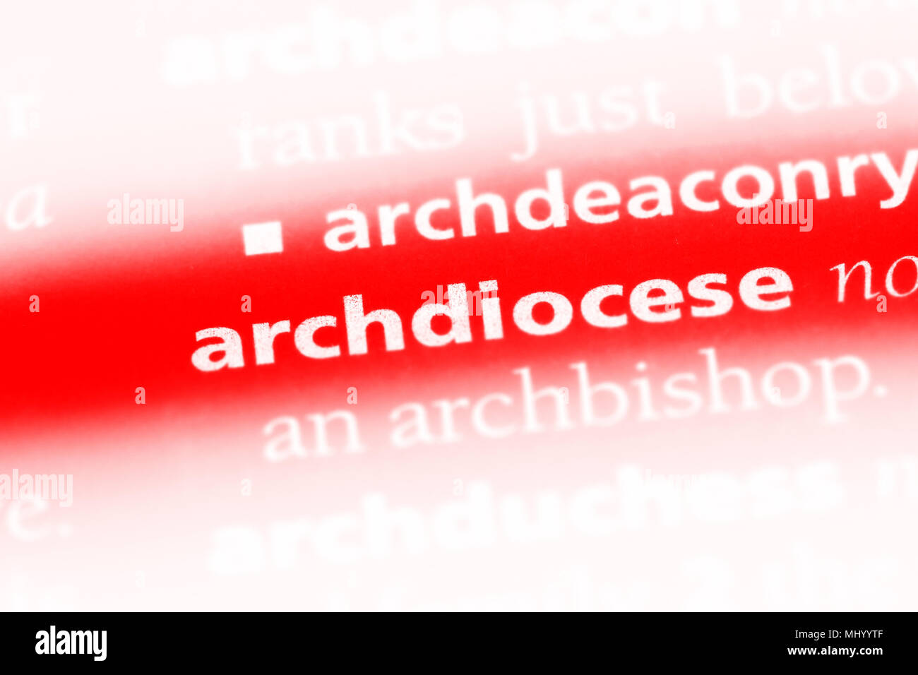 archdiocese word in a dictionary. archdiocese concept Stock Photo - Alamy
