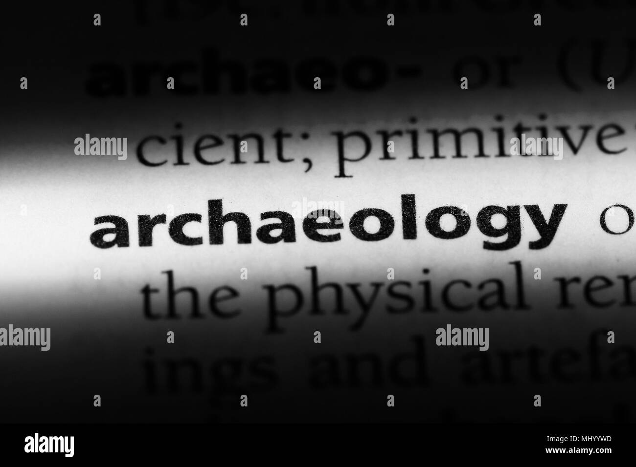 archaeaology word in a dictionary. archaeaology concept Stock Photo - Alamy