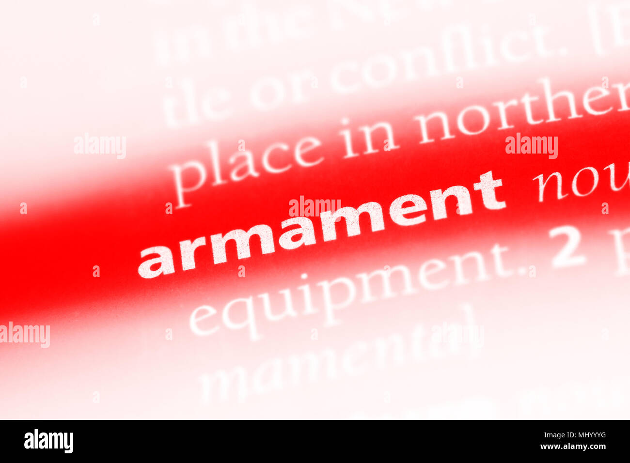 armament word in a dictionary. armament concept Stock Photo - Alamy