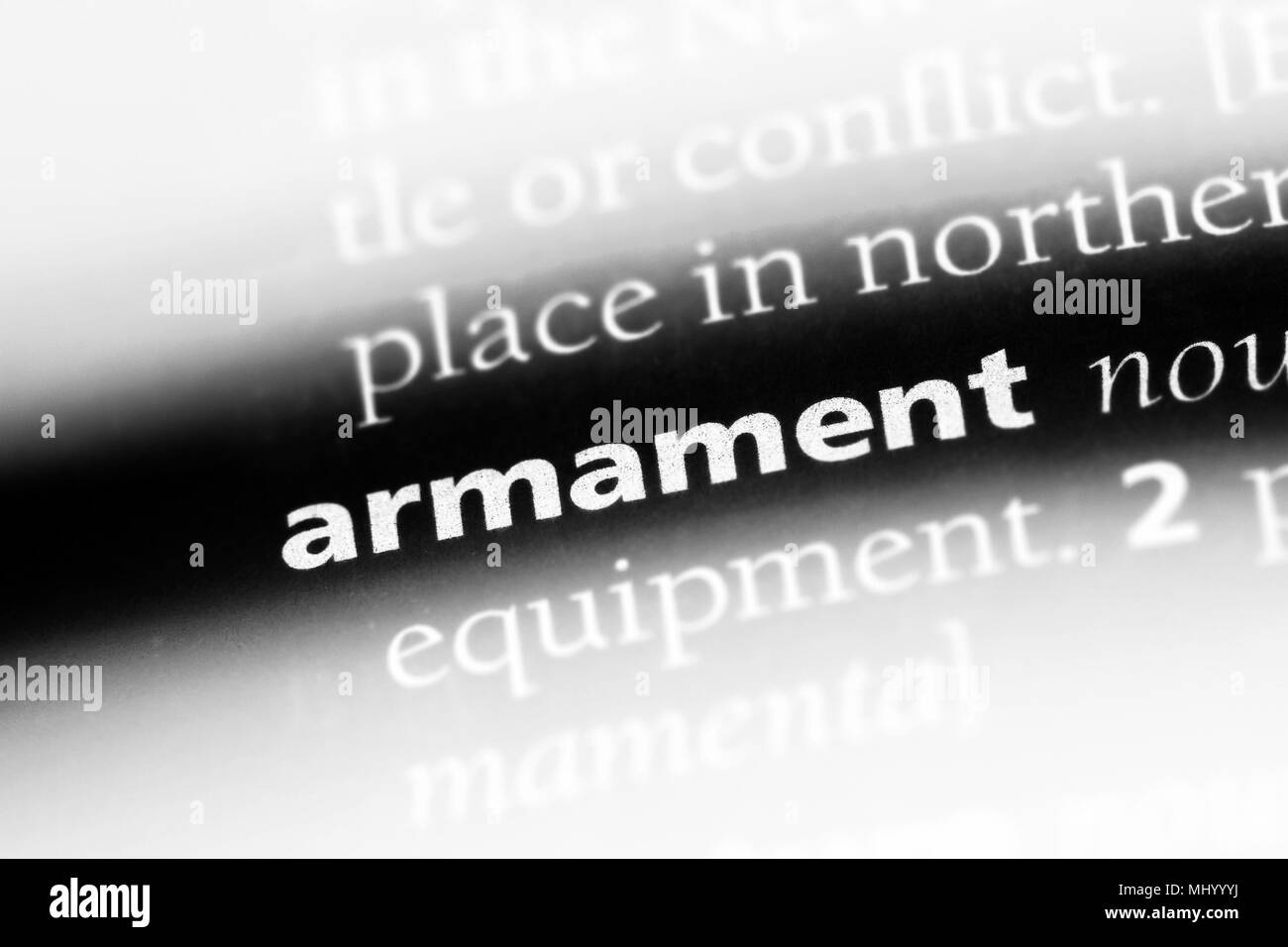 armament word in a dictionary. armament concept Stock Photo - Alamy