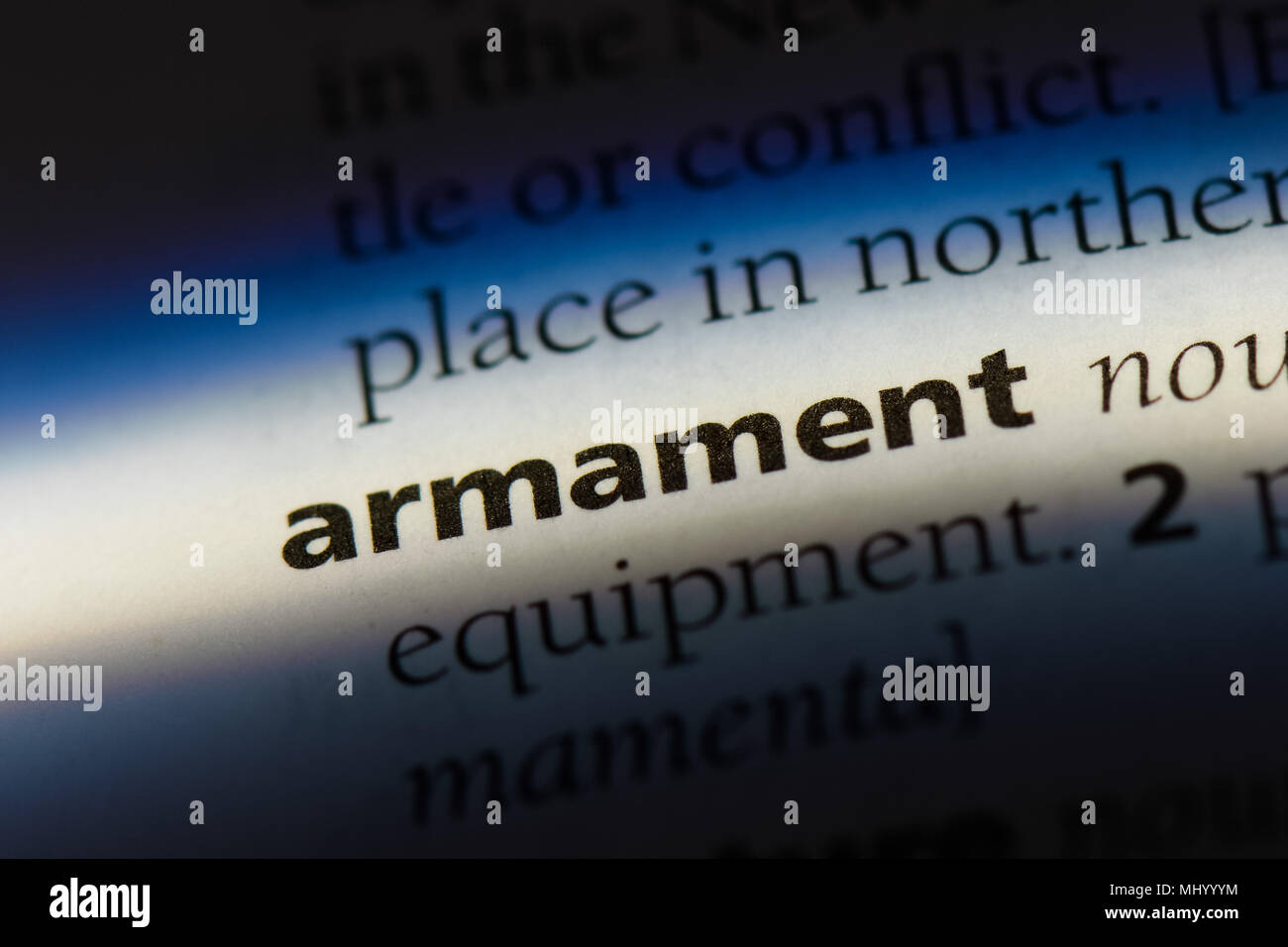 armament word in a dictionary. armament concept Stock Photo - Alamy