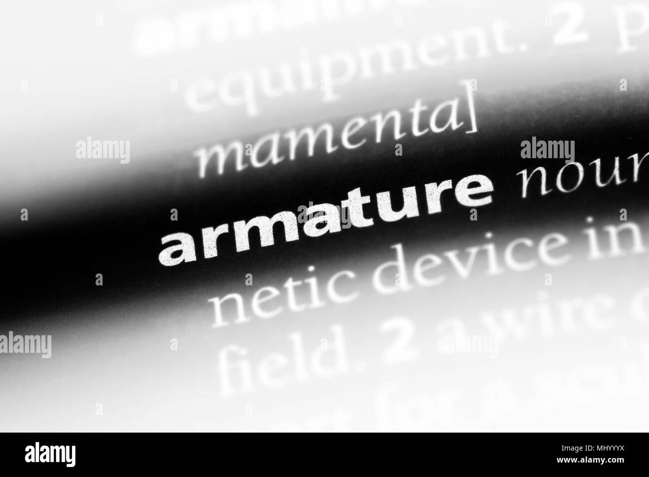 armature word in a dictionary. armature concept Stock Photo - Alamy