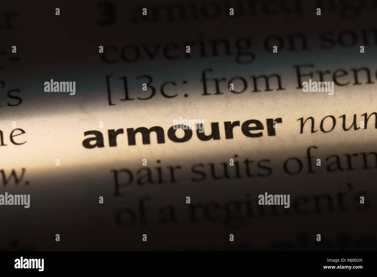 armourer word in a dictionary. armourer concept Stock Photo - Alamy