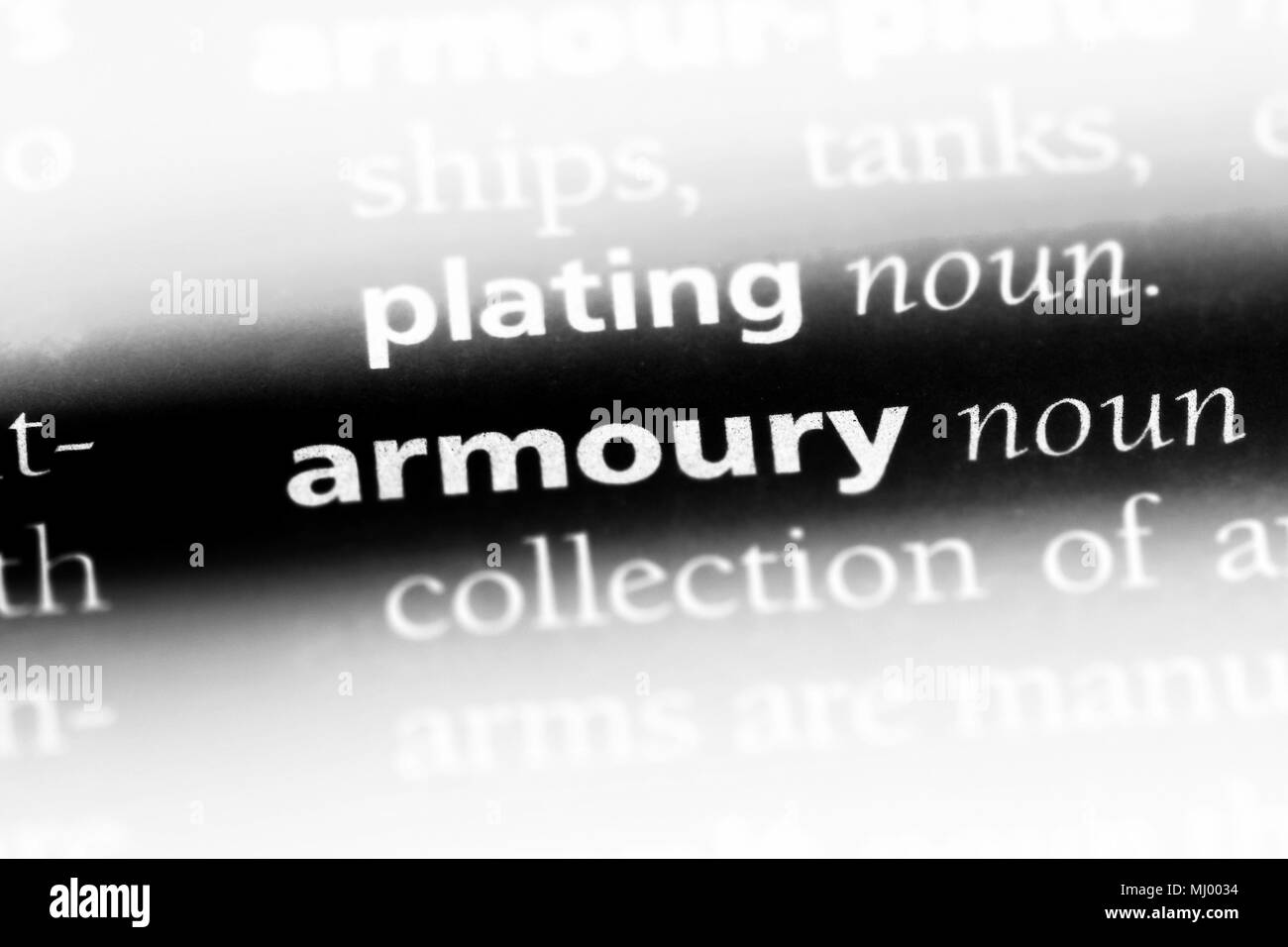 armoury word in a dictionary. armoury concept Stock Photo - Alamy