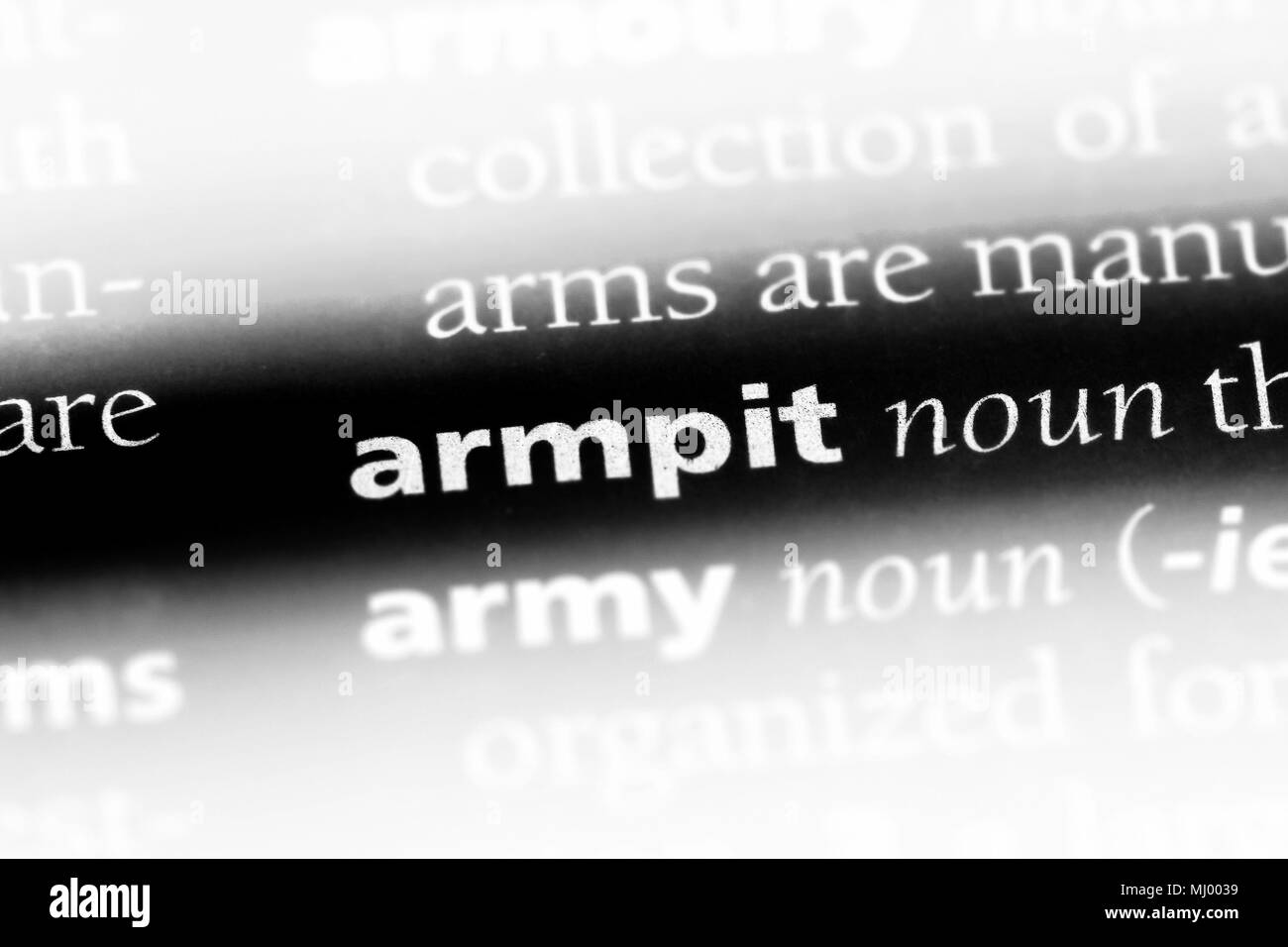 armpit word in a dictionary. armpit concept Stock Photo - Alamy