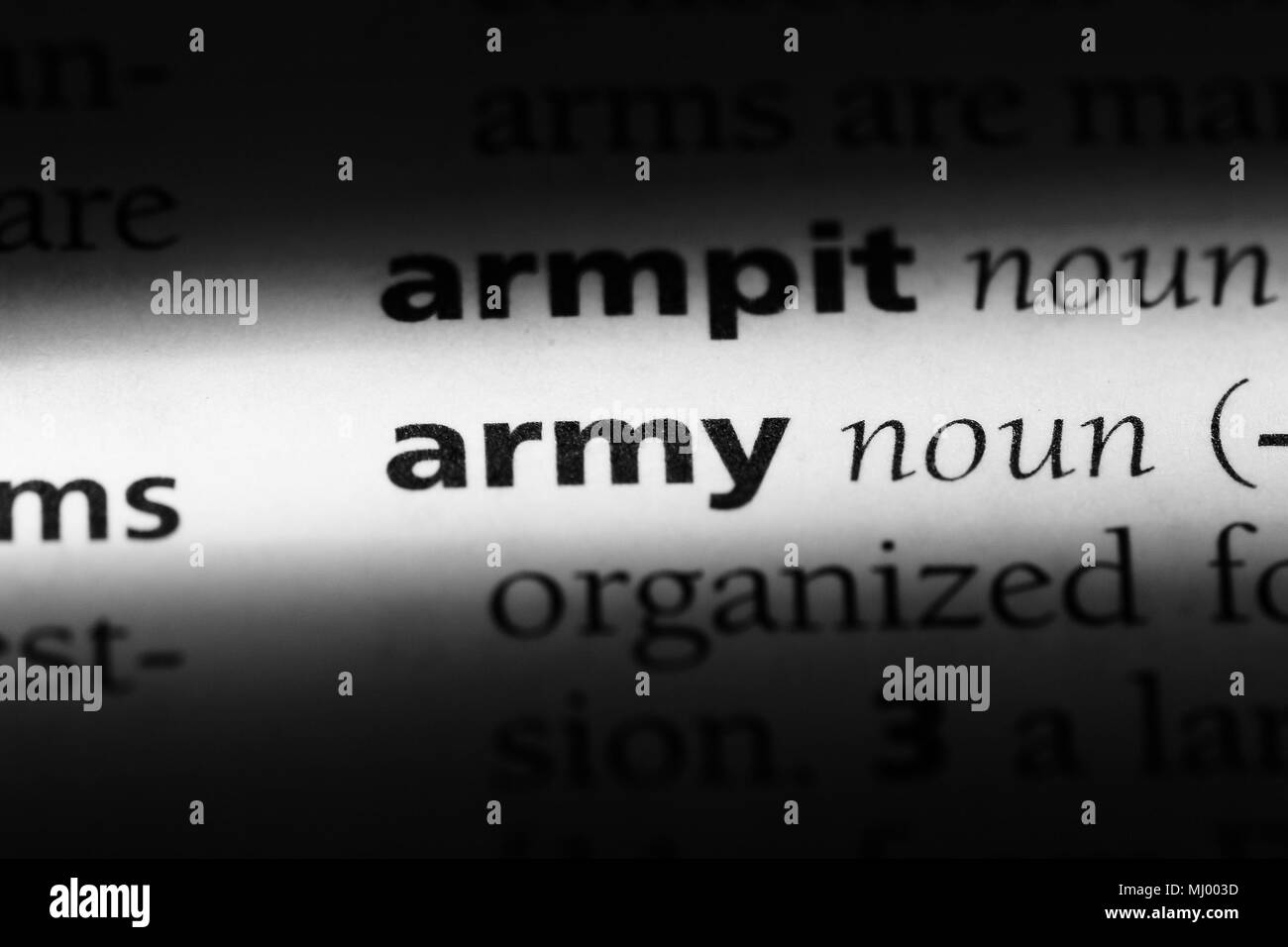 army word in a dictionary. army concept Stock Photo - Alamy
