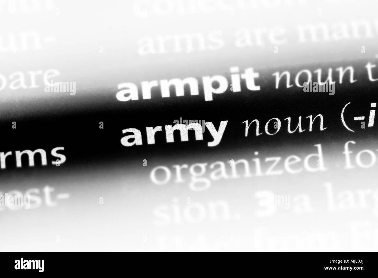army word in a dictionary. army concept Stock Photo - Alamy