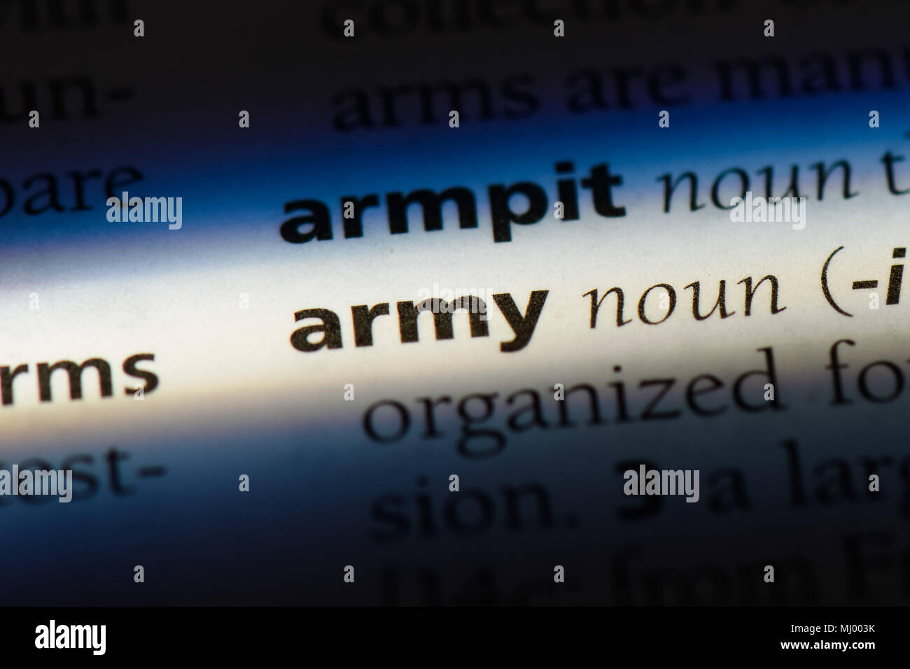 army word in a dictionary. army concept Stock Photo - Alamy