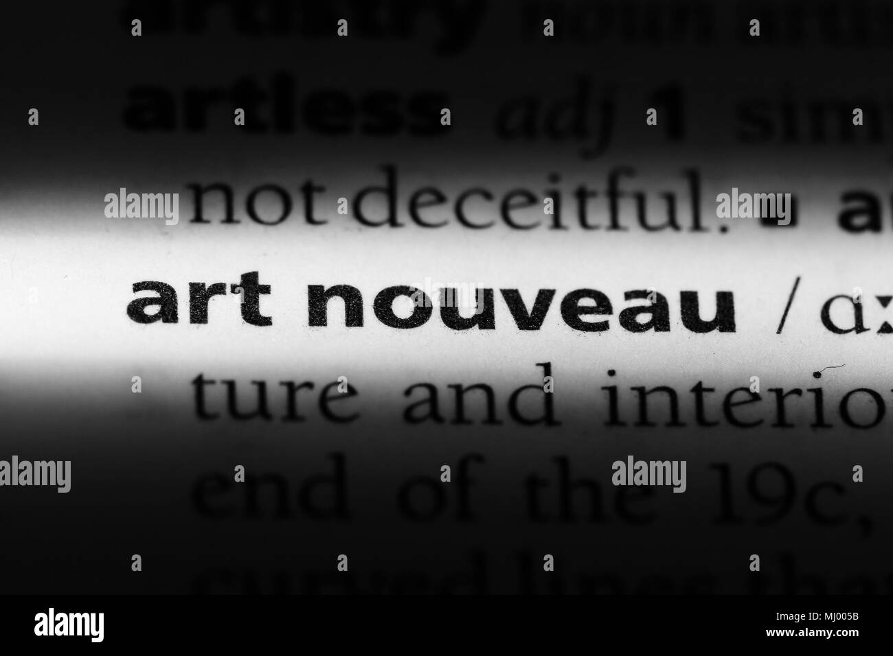 art nouveau word in a dictionary. art nouveau concept Stock Photo - Alamy