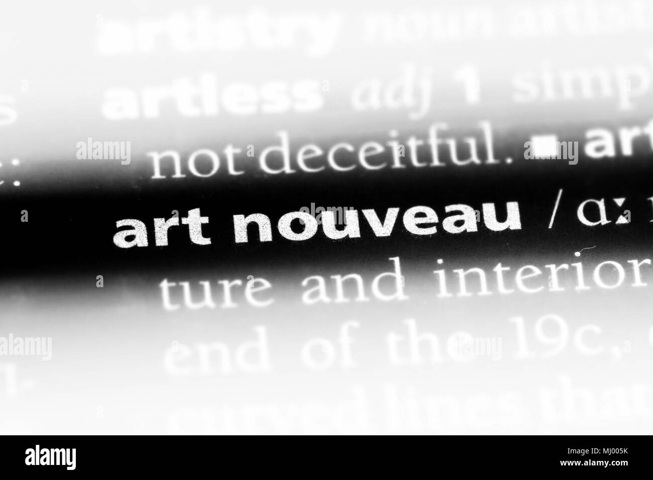 art nouveau word in a dictionary. art nouveau concept Stock Photo - Alamy