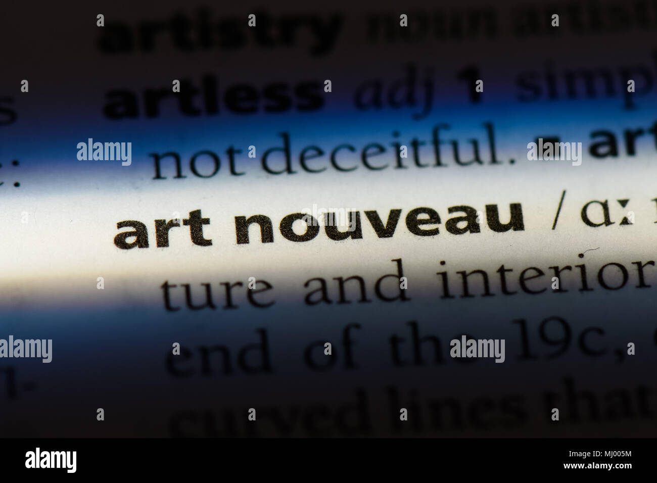 art nouveau word in a dictionary. art nouveau concept Stock Photo - Alamy