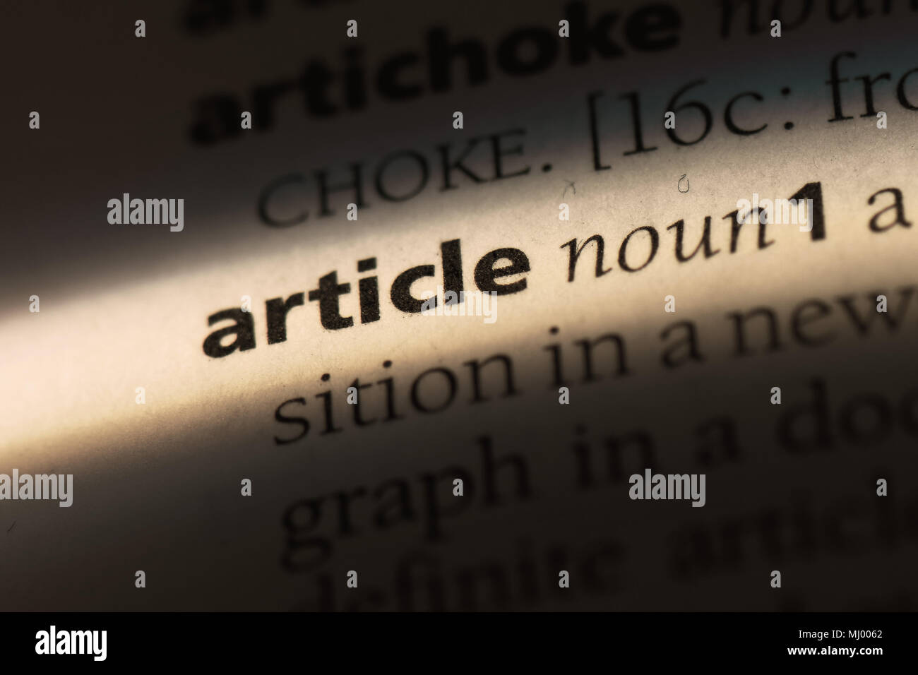 article word in a dictionary. article concept Stock Photo - Alamy