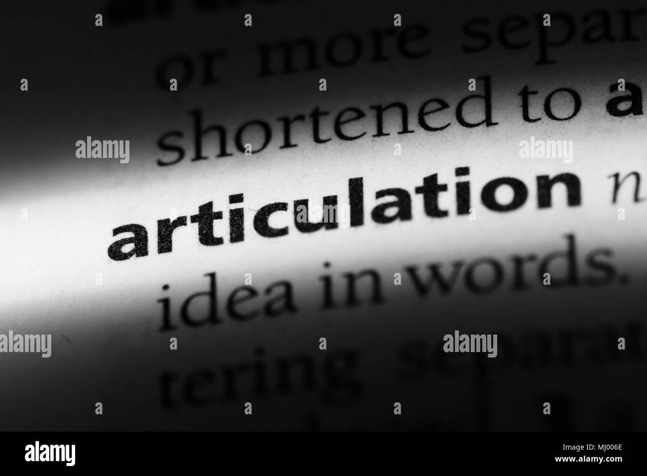 articulation word in a dictionary. articulation concept Stock Photo - Alamy
