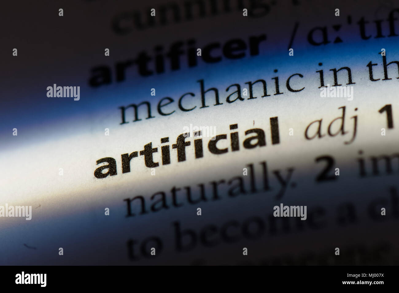 artificial word in a dictionary. artificial concept Stock Photo - Alamy