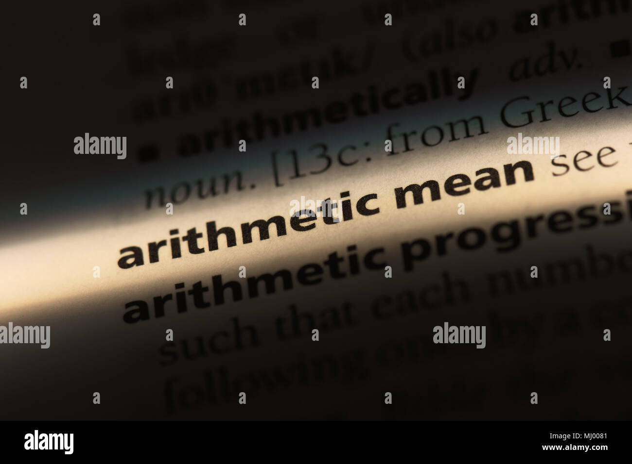 arithmetic mean word in a dictionary. arithmetic mean concept Stock ...