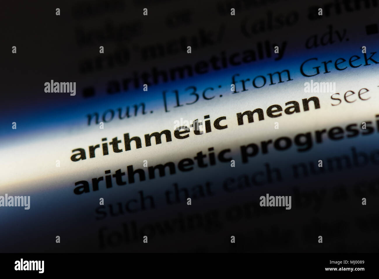 arithmetic mean word in a dictionary. arithmetic mean concept Stock ...