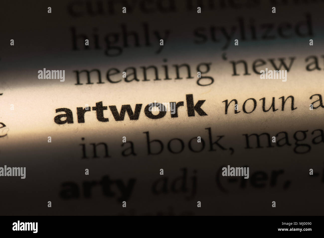 artwork word in a dictionary. artwork concept Stock Photo - Alamy