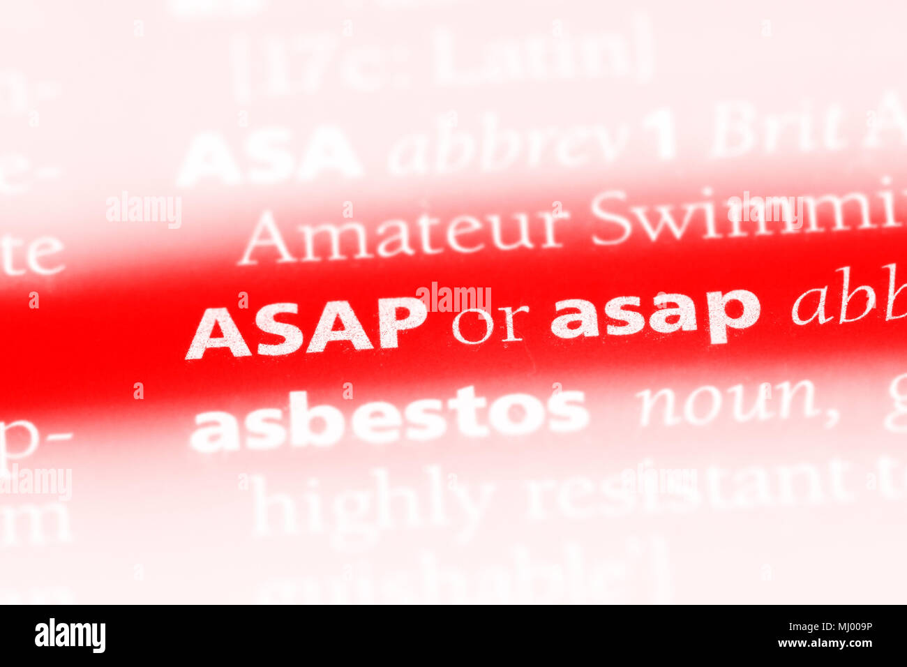 asap word in a dictionary. asap concept Stock Photo - Alamy