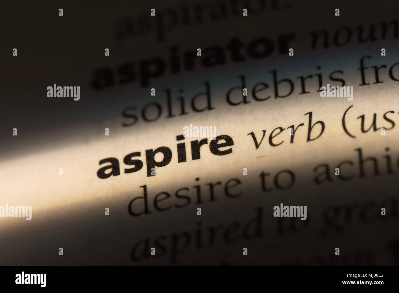 aspire word in a dictionary. aspire concept Stock Photo - Alamy