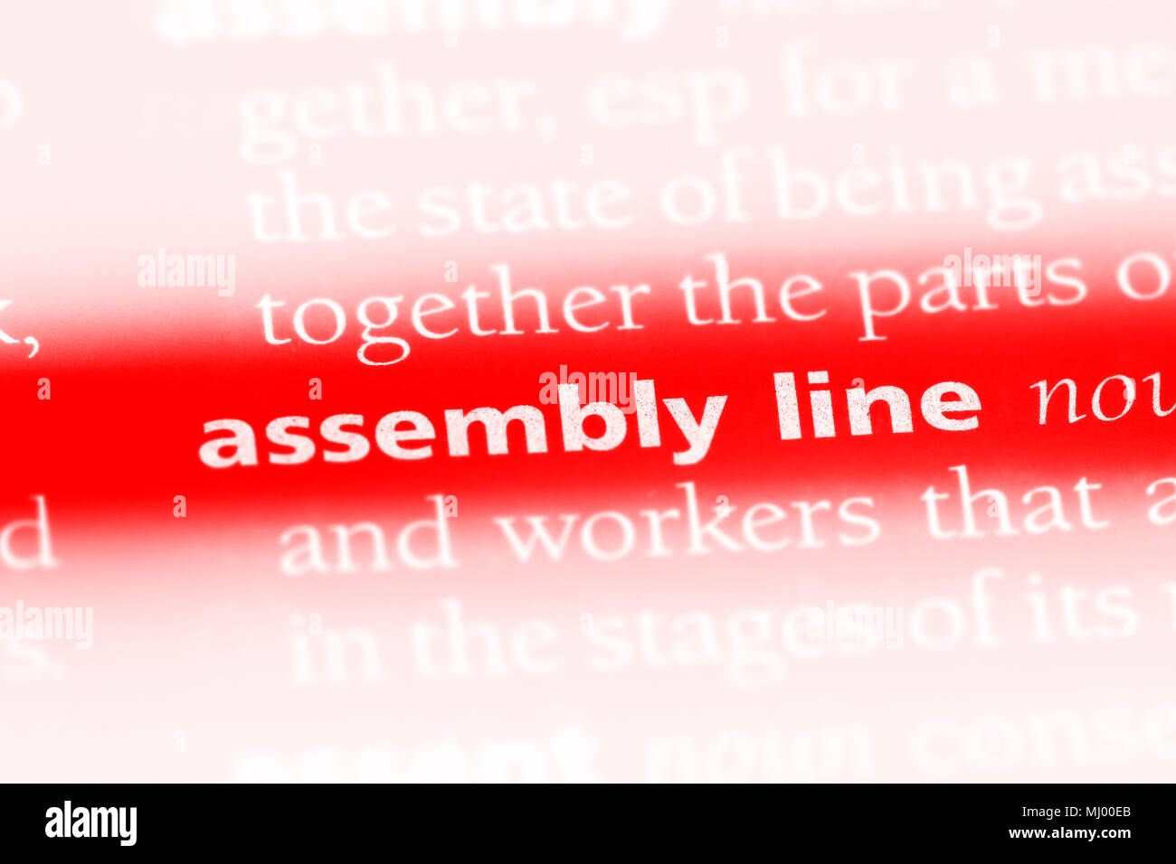 assembly line word in a dictionary. assembly line concept Stock Photo ...