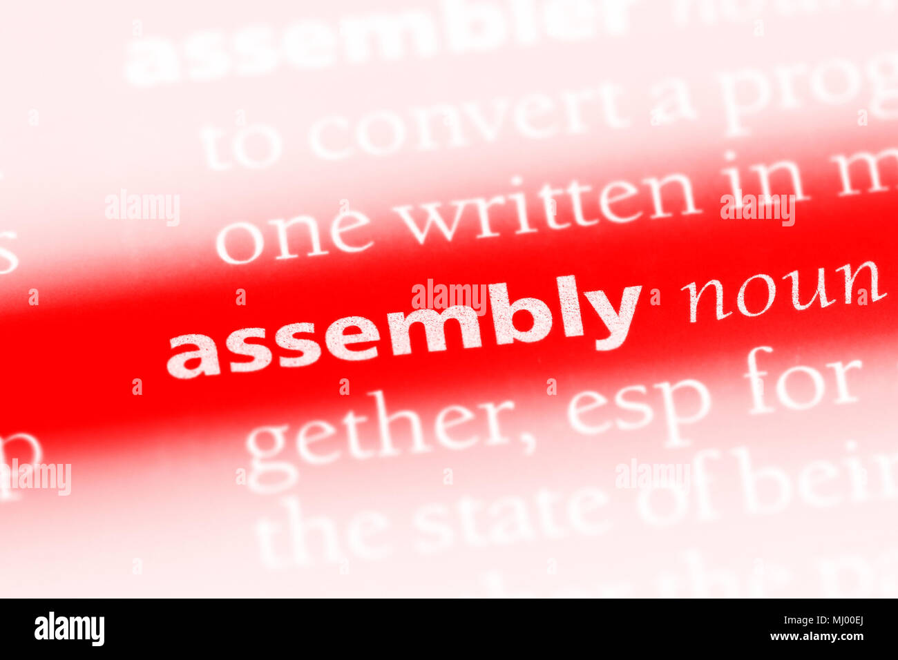 assembly word in a dictionary. assembly concept Stock Photo - Alamy
