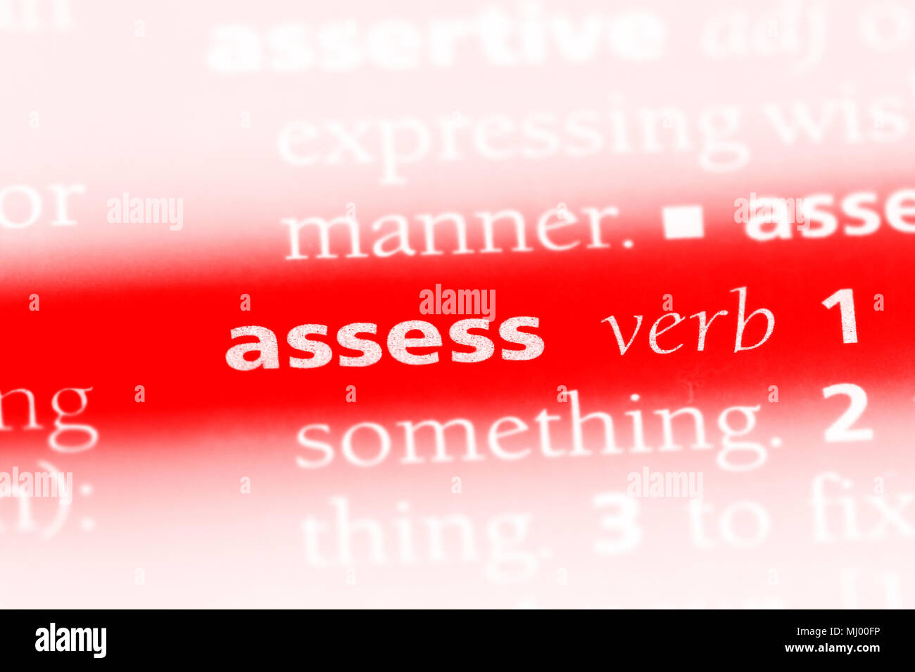 assess word in a dictionary. assess concept Stock Photo - Alamy