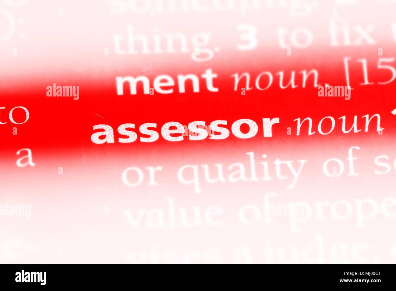 assessor word in a dictionary. assessor concept Stock Photo - Alamy