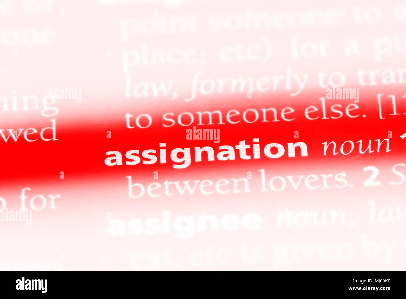 assignation word in a dictionary. assignation concept Stock Photo - Alamy