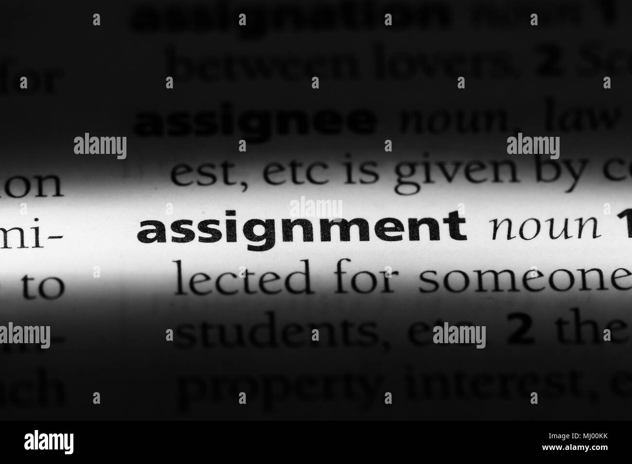 Assignment word hi-res stock photography and images - Alamy