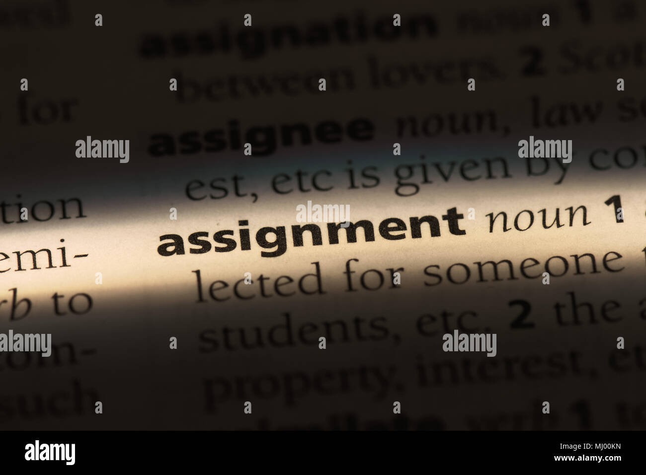 Assignment word hi-res stock photography and images - Alamy