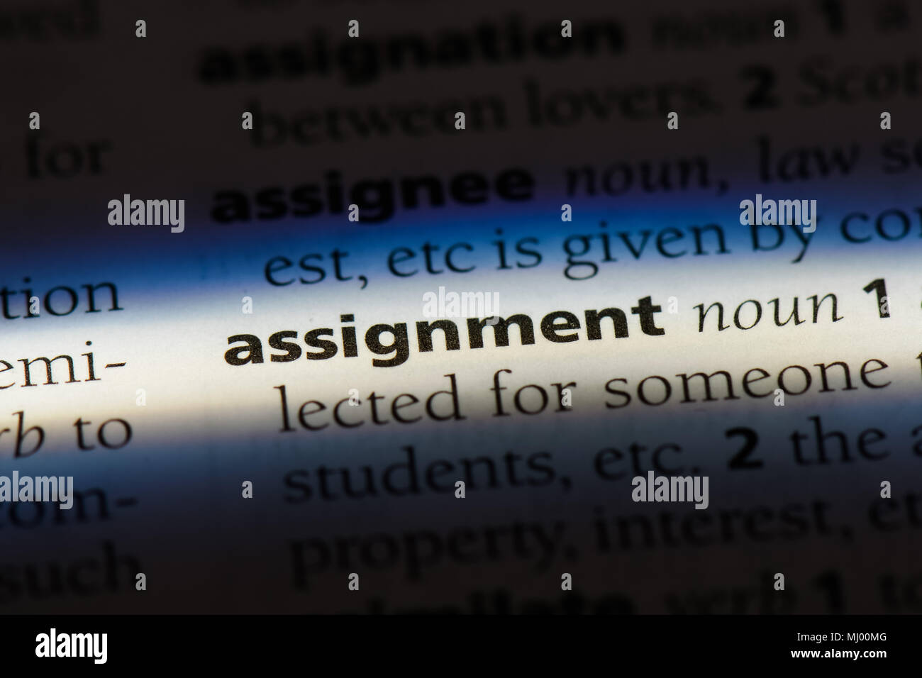 Assignment word hi-res stock photography and images - Alamy