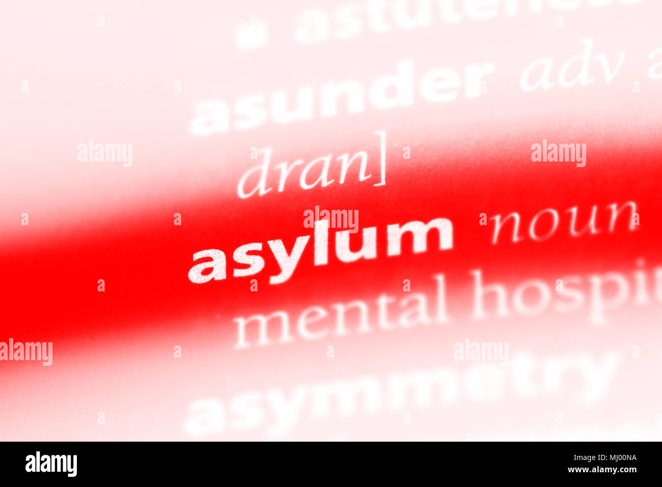 asylum word in a dictionary. asylum concept Stock Photo - Alamy
