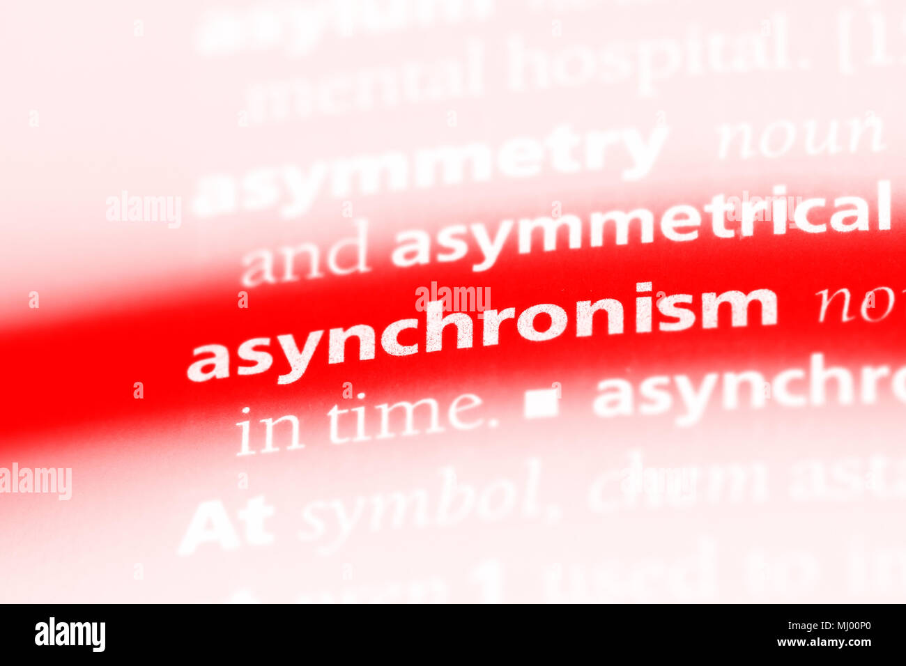asynchronism word in a dictionary. asynchronism concept Stock Photo - Alamy