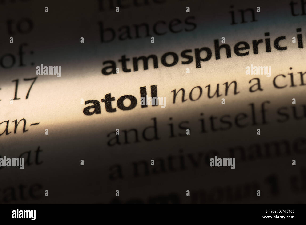 atoll word in a dictionary. atoll concept Stock Photo - Alamy