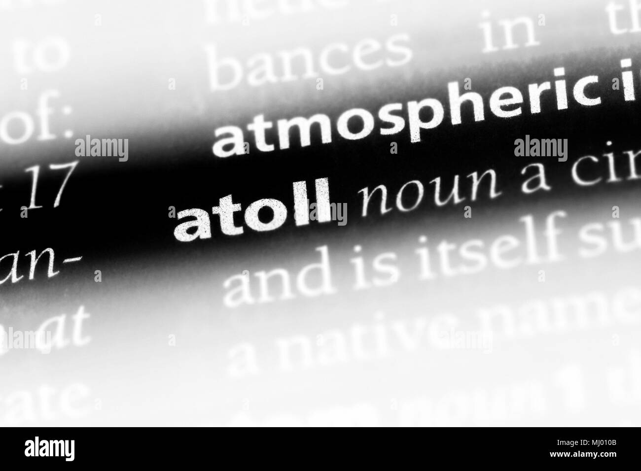 atoll word in a dictionary. atoll concept Stock Photo - Alamy