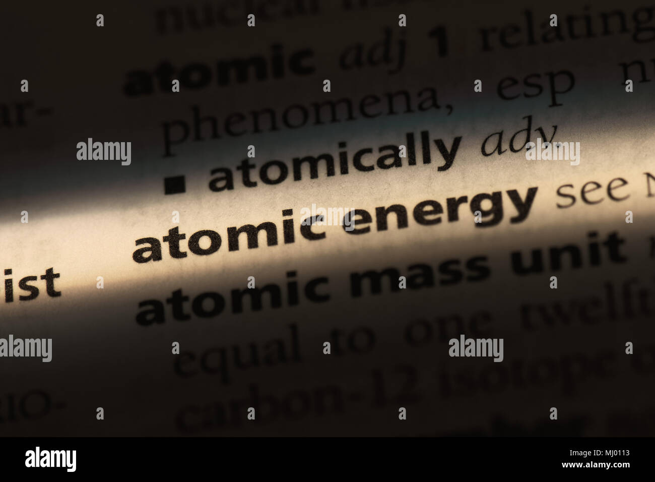 atomic energy word in a dictionary. atomic energy concept Stock Photo ...