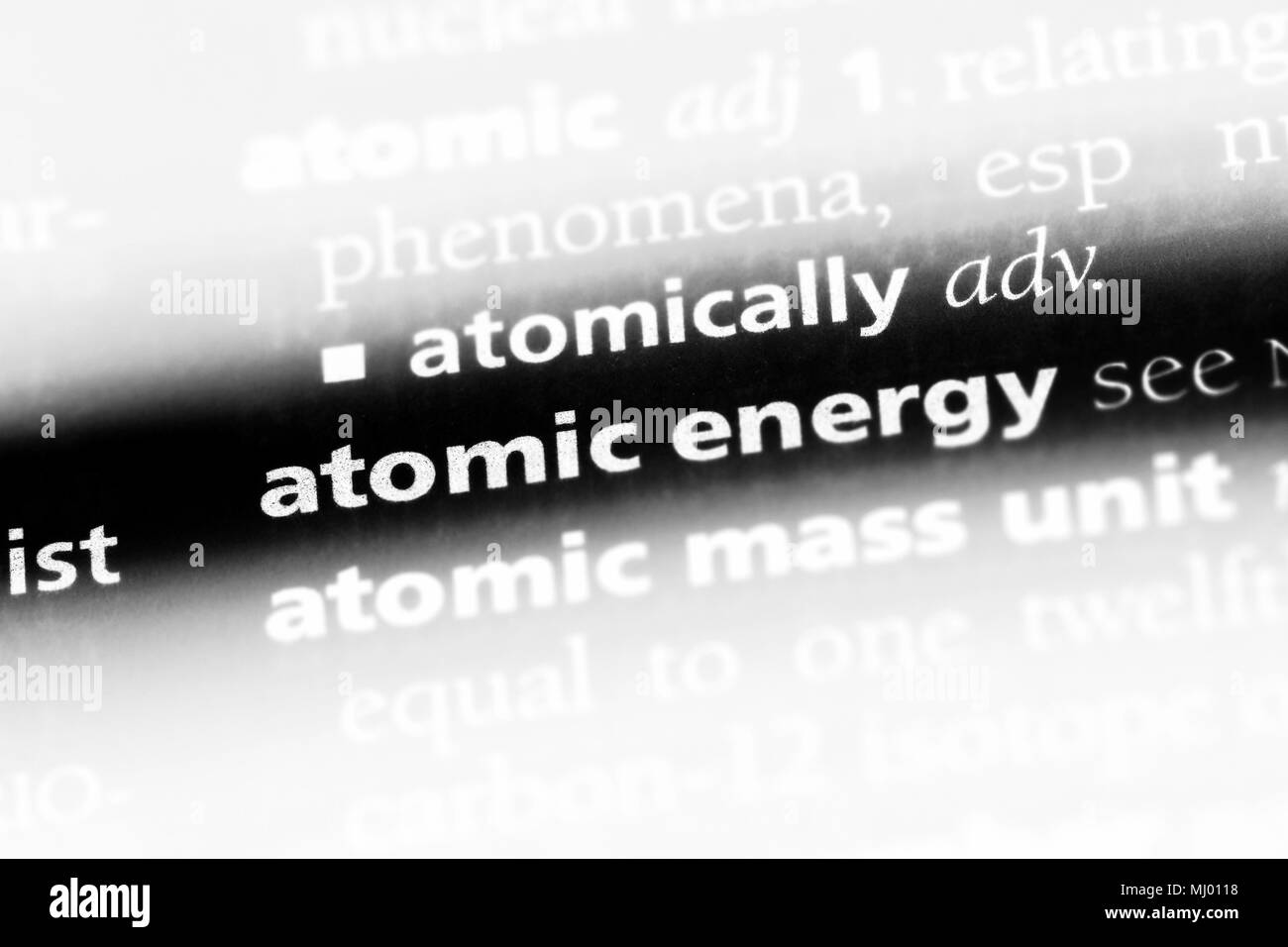 atomic energy word in a dictionary. atomic energy concept Stock Photo ...