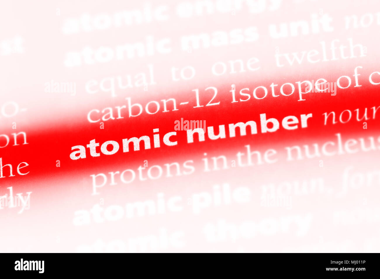 atomic number word in a dictionary. atomic number concept Stock Photo ...